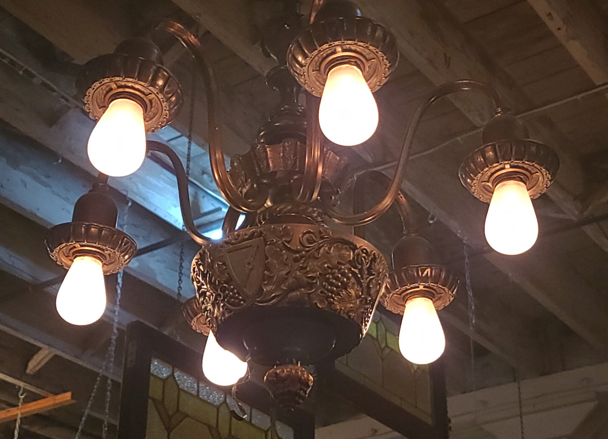 Vintage Cast Bronze Tudor Light Fixture with Grapes & Shields – Toledo ...