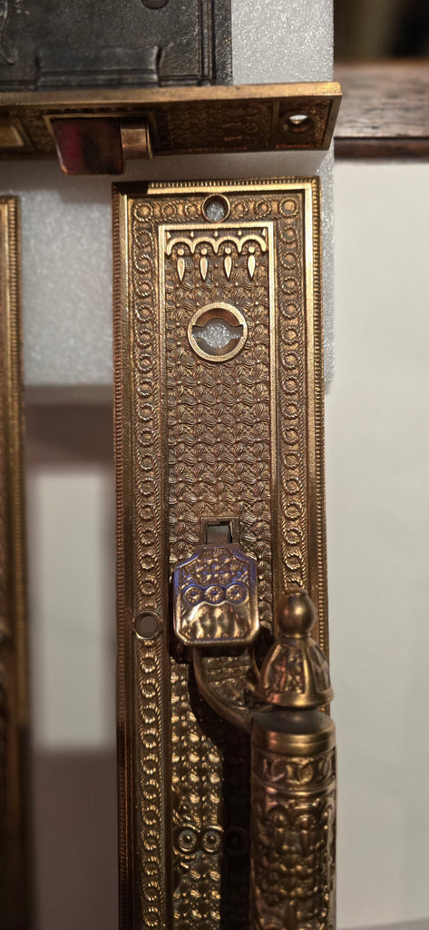 Late 1800s Reading Hardware Co. Cast Bronze Thumb Paddle Set with Orig ...