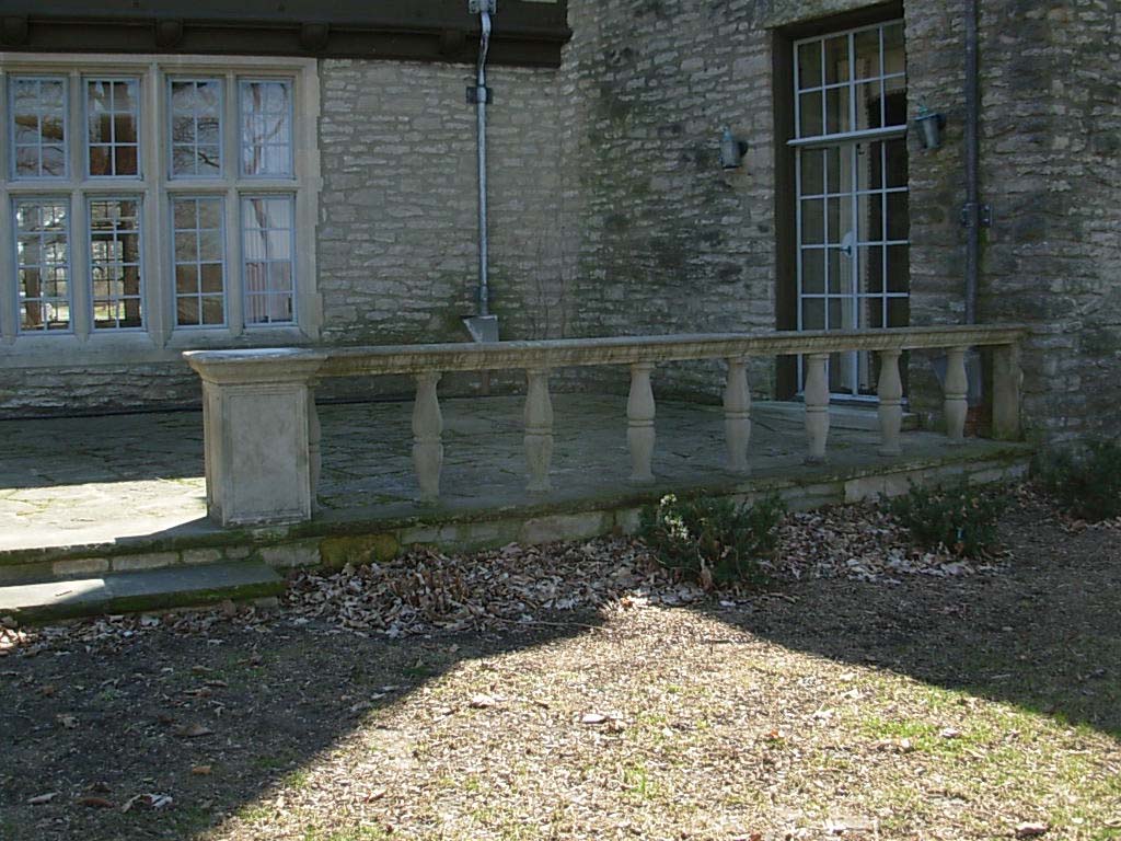Spectacular 1926 36 ft Long Curved Limestone Railing with Large Cap ...