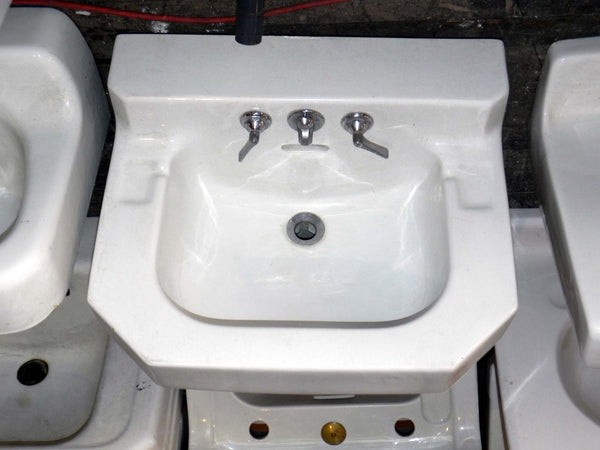 Vintage Cut Corner White Vitreous China Shelf Back Sink – Toledo ...